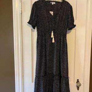 THML | Dresses | Thml Black Confetti Print Dress | Poshmark